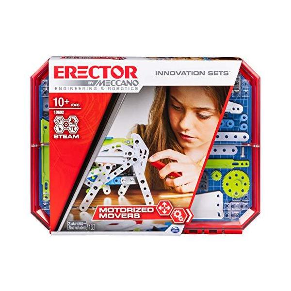 メカノ 知育玩具 パズル ブロック 6047098 MECCANO Erector, Motorized Movers S.T.E.A.M. Building Kit with Animatronics, for Ages 10 and U...