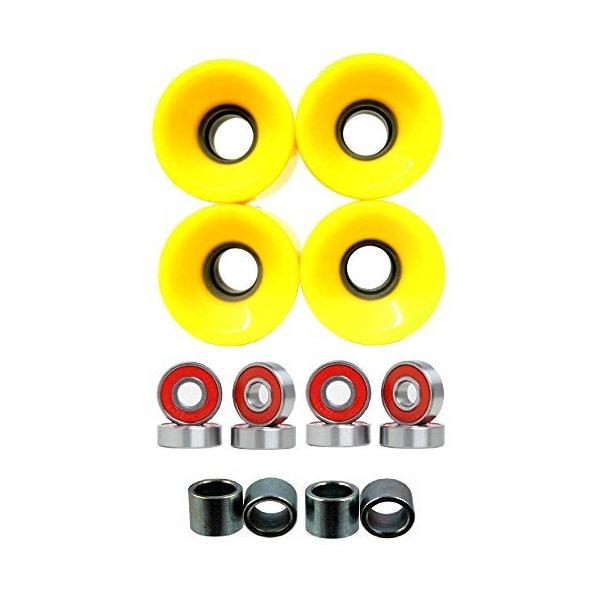 ウィール タイヤ スケボー スケートボード 海外モデル 直輸入  Everland Skateboard Wheels 60x44mm w/Bearings &amp; Spacers (Yellow)海外限定品を迅速輸入！5〜15営業日に...