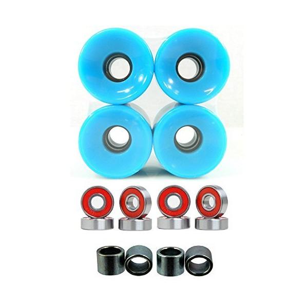 ウィール タイヤ スケボー スケートボード 海外モデル 直輸入  Everland Longboard Skateboard Cruiser Wheels 60x44mm w/ Bearings &amp; Spacers (Clear B...