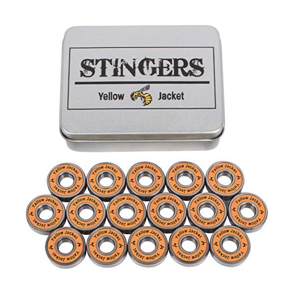ベアリング スケボー スケートボード 海外モデル 直輸入  Yellow Jacket Premium Inline Skate Bearings, Roller Skate Bearings, 608, ABEC 11, Tropical...