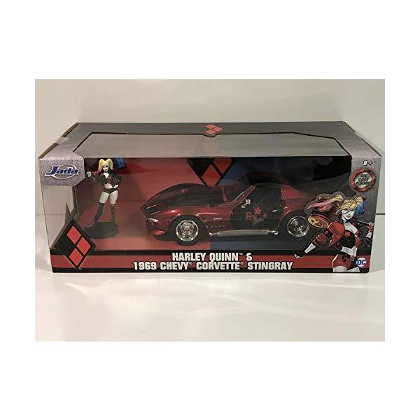 ジャダトイズ ミニカー ダイキャスト アメリカ 31196 Jada DC Comics 1:24 1969 Chevy Corvette Die-cast Car with 2.75" Harley Quinn Figure, Toys ...