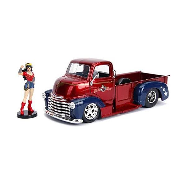 ジャダトイズ ミニカー ダイキャスト アメリカ 30453 Jada DC Comics Bombshells 1:24 1952 Chevy COE Pickup Die-cast Car with 2.75" Wonder Woman ...