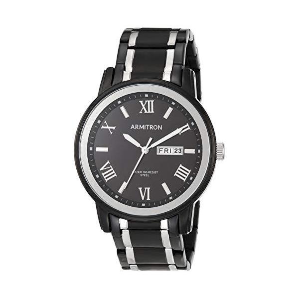 腕時計 アーミトロン メンズ 20/4935BKTB Armitron Men's 20/4935BKTB Day/Date Function Black and Silver-Tone Bracelet Watch海外限定品を迅速輸入！5...