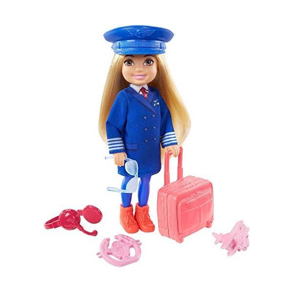 バービー バービー人形 GTN90 Barbie Chelsea Can Be Playset with Blonde Chelsea Pilot Doll (6-in), Luggage, Headset, Cockpit Wheel, ...