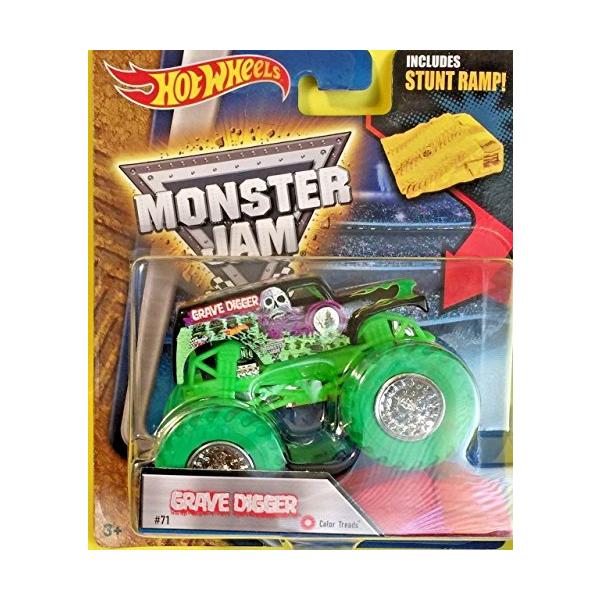 ホットウィール Hot Wheels モンスタージャム グレイブディガー#71 スタントランプつき ビークル ミニカーホットウィール マテル ミニカー ホットウイール  Hot Wheels 2016 Monster Jam w/ Stun...
