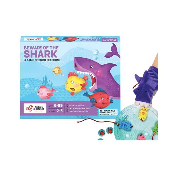 ボードゲーム 英語 アメリカ 海外ゲーム  Chalk and Chuckles Beware of The Shark - Fun Family Game for Boys and Girls 6 Years and up - Quick...
