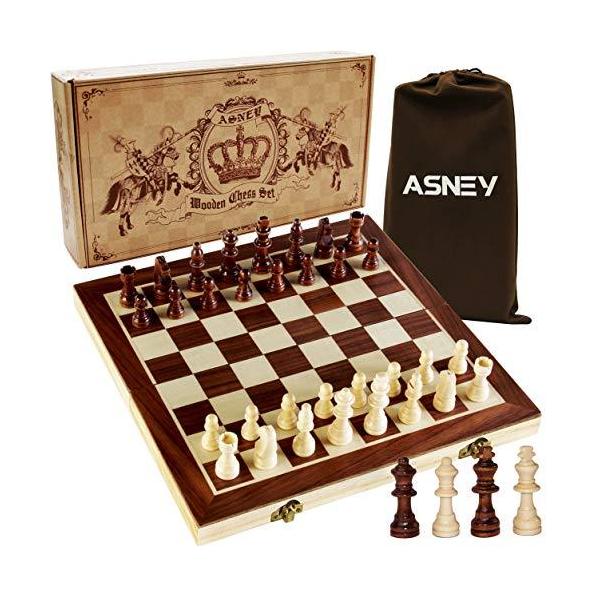 ボードゲーム 英語 アメリカ 海外ゲーム AS2 ASNEY Upgraded Magnetic Chess Set, 15" Tournament Staunton Wooden Chess Board Game Set with Mag...
