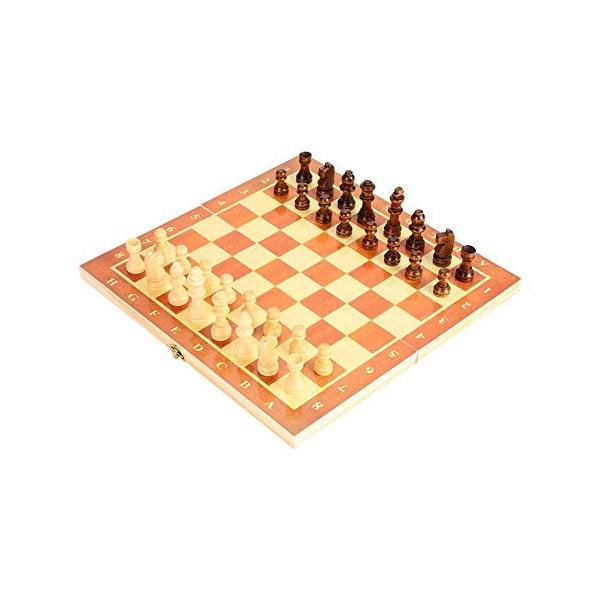 ボードゲーム 英語 アメリカ 海外ゲーム  Wooden Chess Set - Folding Board, 12 Inches Handmade Portable Travel Chess Board Game Sets with Ga...