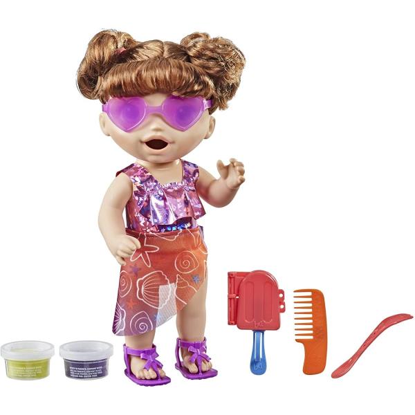 ベビーアライブ 赤ちゃん おままごと ベビー人形 F1681 Baby Alive Sunshine Snacks Doll, Eats and Poops, Summer-Themed Waterplay Baby Doll, Ice P...
