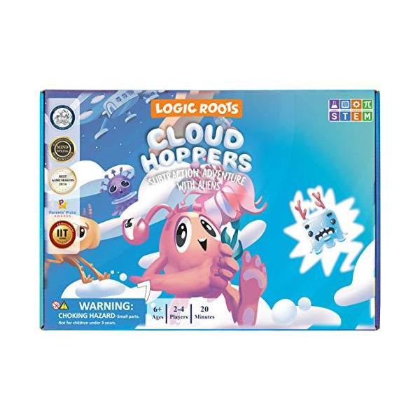 ボードゲーム 英語 アメリカ 海外ゲーム LRCDHRG1 Logic Roots Cloud Hoppers Addition and Subtraction Game - Fun Math Board Game for 6-8 Year...