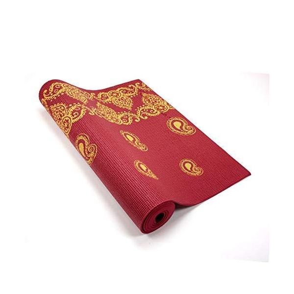 ヨガマット フィットネス 386 Wai Lana Yoga and Pilates Mat (Incense, Rich Red)- 1/4 Inch Extra Thick Non-Slip Stylish, Latex-Free, L...
