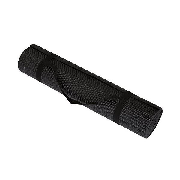 ヨガマット フィットネス 80-5135-BLACK Yoga Mat - Double Sided 1/4-Inch Workout Mat - 71x24-Inch Exercise Pad for Home Gym Fitness o...
