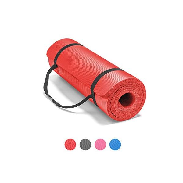 ヨガマット フィットネス  LOKATSE HOME All Purpose Thick Yoga Mat with Carrying Strap High Density Non-Slip Exercise Mat for Yoga an...