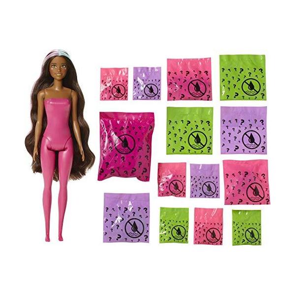 バービー バービー人形 GXV95 Barbie Color Reveal Peel Unicorn Fashion Reveal Doll Set with 25 Surprises Including Pink Peel-able Do...