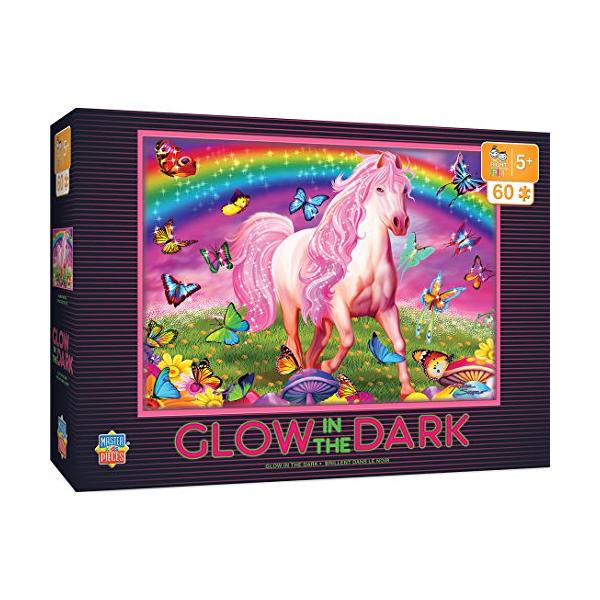ジグソーパズル 海外製 アメリカ 11818 MasterPieces 60 Piece Glow in the Dark Fantasy Puzzle for Kids - Rainbow World - 14"x19" - Screen...