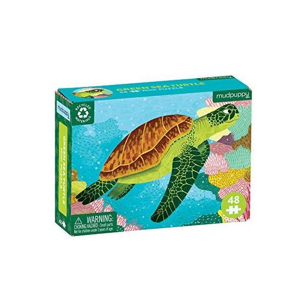 ジグソーパズル 海外製 アメリカ 356368 Mudpuppy Green Sea Turtle ? Mini Puzzle Featuring Vibrant Underwater Seascape Perfect Travel Act...