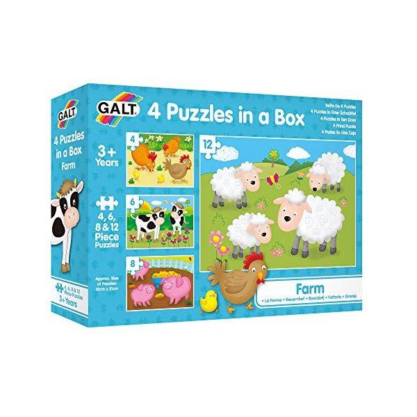 ジグソーパズル 海外製 アメリカ 1003913 Galt Toys, 4 Puzzles in A Box - Farm, for Ages 36, Multi-Colored, 12海外限定品を迅速輸入！5〜15営業日にて発送します。型...