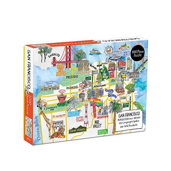 ジグソーパズル 海外製 アメリカ 9780735364639 Galison San Francisco Puzzle, 1,000 Pieces, 20”x27” ? Jigsaw Puzzle Featuring a Map of Fa...