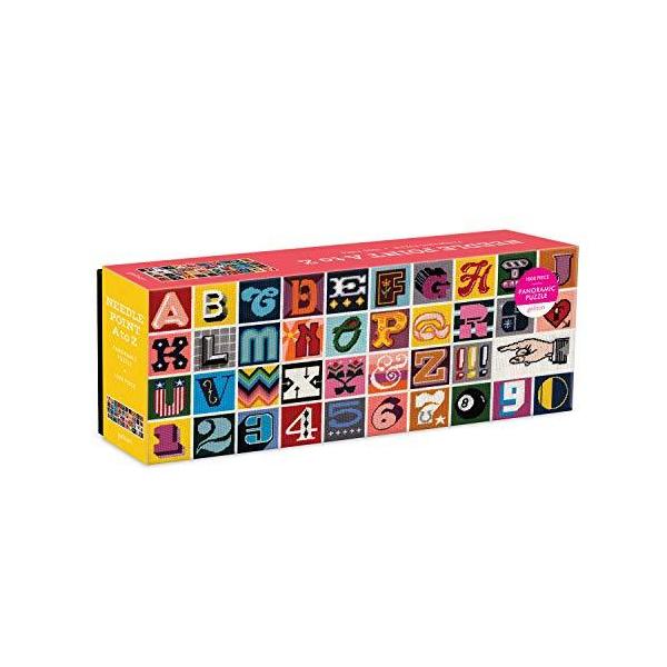 ジグソーパズル 海外製 アメリカ 9780735365308 Galison Needlepoint A to Z Panoramic Puzzle, 1000 Pieces, 39” x 14” ? Jigsaw Puzzle Featu...