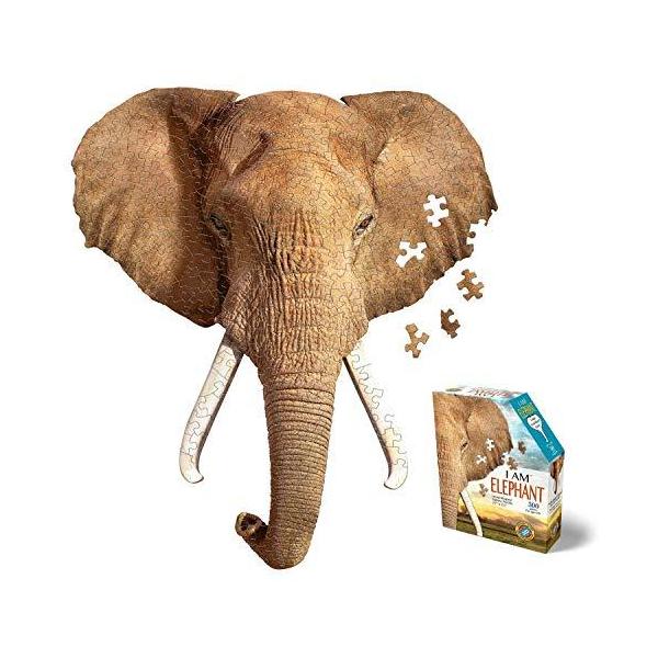 ジグソーパズル 海外製 アメリカ 6017 e11even Madd CAPP Puzzles - I AM Elephant - 300 Pieces - Animal Shaped Jigsaw Puzzle (6017)海外限定品を迅...