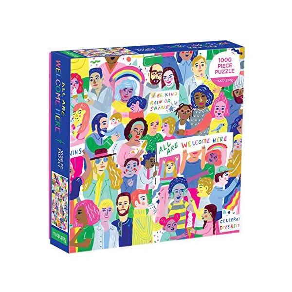 ジグソーパズル 海外製 アメリカ 735362351 Galison All are Welcome Here Jigsaw Puzzle, 1000 Pieces, 27” x 20” ? Ages 8+ ? Colorful Illus...