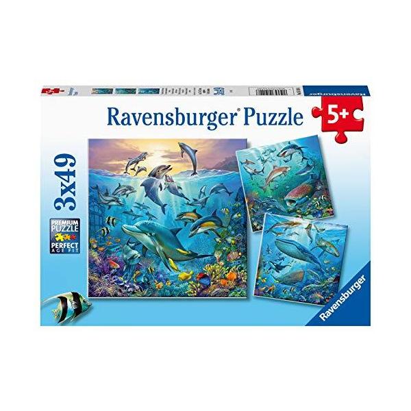 ジグソーパズル 海外製 アメリカ 05149 Ravensburger Ocean Life Puzzle Set | 3x49 Piece Jigsaw Puzzles for Kids | Screen-Free Activity | ...