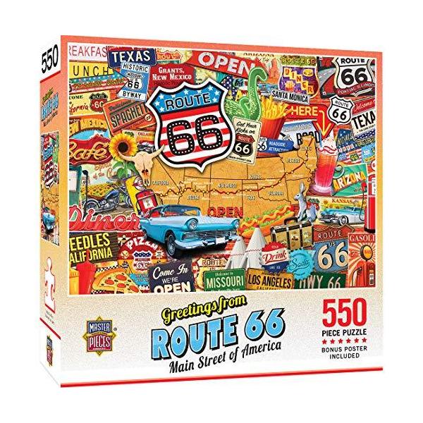 ジグソーパズル 海外製 アメリカ 32024 MasterPieces 550 Piece Jigsaw Puzzle for Adults and Family - Greetings from Route 66-18"x24"海外限定品...