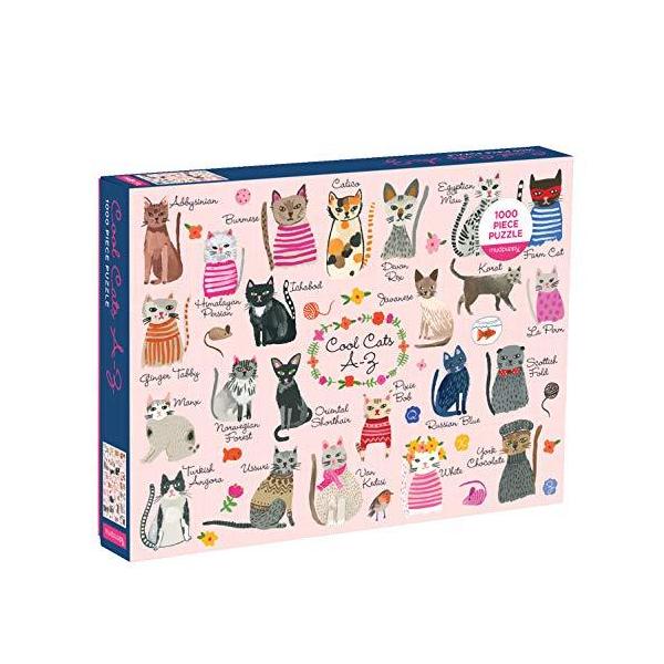 ジグソーパズル 海外製 アメリカ 9780735349087 Mudpuppy Cool Cats A-Z Puzzle, 1000 Piece Cat Jigsaw Puzzle, 27”x20”, Perfect for Ages 8-...
