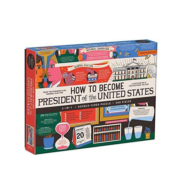 ジグソーパズル 海外製 アメリカ 9780735367531 Galison How to Become President of The United States? 500 Piece Double Sided Puzzle Featu...
