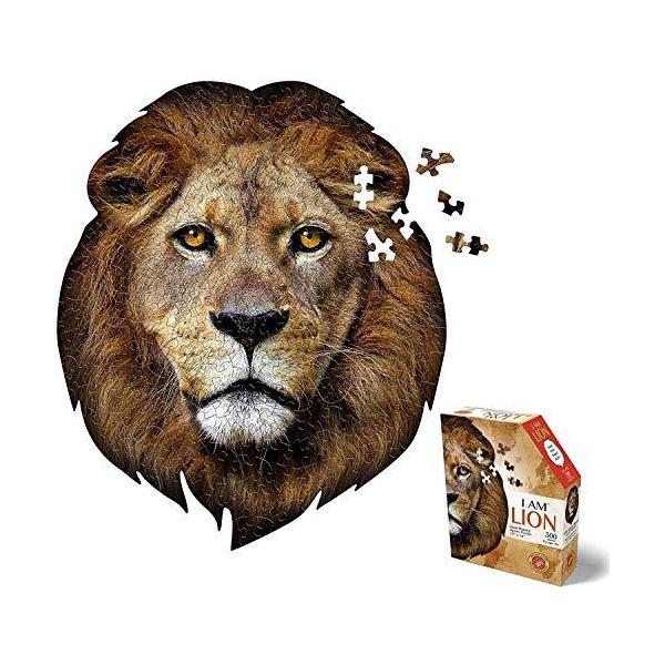 ジグソーパズル 海外製 アメリカ 6016 e11even, LLC Madd CAPP Puzzles - I AM Lion - 300 Pieces - Animal Shaped Jigsaw Puzzle (6016) , Bro...