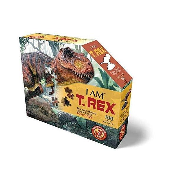 ジグソーパズル 海外製 アメリカ 884014 e11even, LLC Madd CAPP Puzzles Jr. - I AM T-Rex - 100 Pieces - Animal Shaped Jigsaw Puzzle (8840...