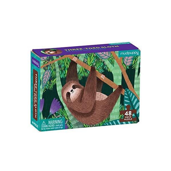 ジグソーパズル 海外製 アメリカ 735357153 Mudpuppy Three-Toed Sloth Mini Puzzle, 48 Pieces, 8” x 5.75” ? Perfect Family Puzzle for Ages...
