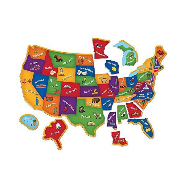 ジグソーパズル 海外製 アメリカ LER7714 Learning Resources Magnetic U.S. Map Puzzle - Educational Map of The United States of America, ...