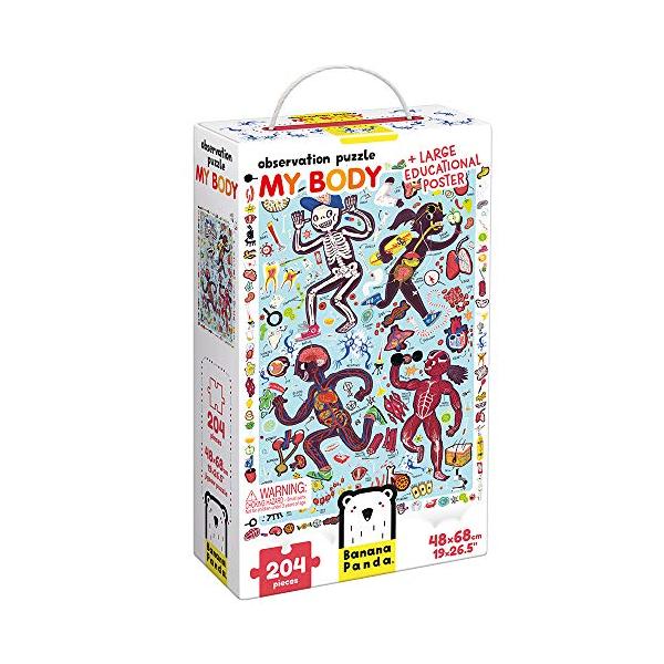 ジグソーパズル 海外製 アメリカ 49047 Banana Panda My Body Observation Puzzle - 204-Piece Jigsaw Floor Puzzle with Seek &amp; Find Acti...
