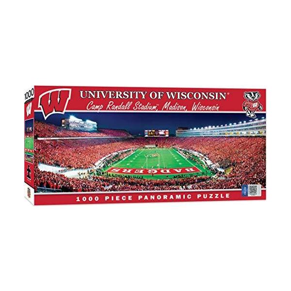 ジグソーパズル 海外製 アメリカ WIS1031 MasterPieces - 1000 Piece Jigsaw Puzzle, NCAA Wiconsin Badgers, Panoramic Football Stadium View...