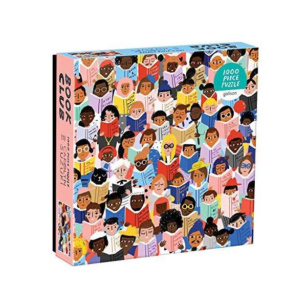 ジグソーパズル 海外製 アメリカ 9780735362628 Galison Book Club Puzzle, 1,000 Pieces, 20” x 27'' ? Colorful, Humorous Illustration of H...