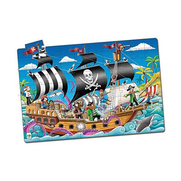 ジグソーパズル 海外製 アメリカ 113851 The Learning Journey Puzzle Doubles Glow In The Dark - Pirate Ship - 100 Piece Glow In The Dark ...