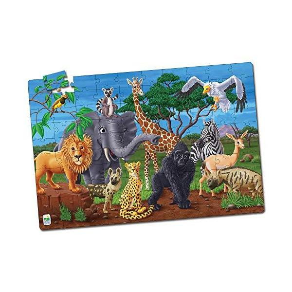 ジグソーパズル 海外製 アメリカ 115237 The Learning Journey Puzzle Doubles Glow in the Dark - Wildlife - 100 piece puzzles, glow in the...