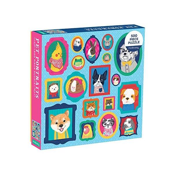 ジグソーパズル 海外製 アメリカ 9780735355835 Mudpuppy Pet Portraits 500 Piece Jigsaw Puzzle for Families and Adults, Family Puzzle wit...