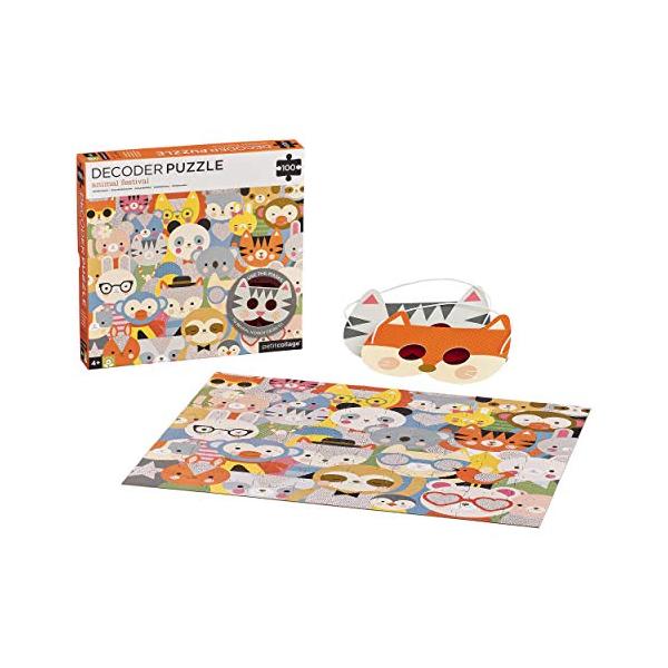ジグソーパズル 海外製 アメリカ PTC330 Petit Collage Animal Festival Decoder Children’s Puzzle, 100-Pieces ? Jigsaw Puzzle for Kids ? I...