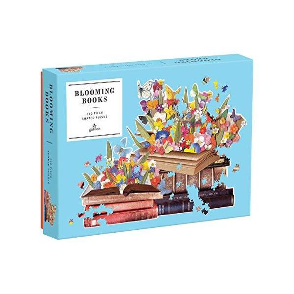 ジグソーパズル 海外製 アメリカ 9.78074E+12 Galison Blooming Books Shaped Jigsaw Puzzle, 750 Pieces, 28.3” x 21'' ? Flowers, Butterflie...