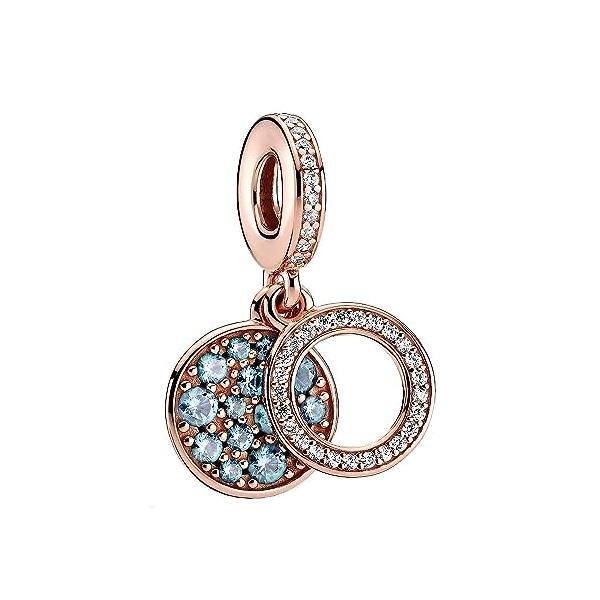パンドラ ブレスレット チャーム アクセサリー ブランド かわいい おしゃれ デンマーク コペンハーゲン   PANDORA Sparkling Light Blue Disc Double Dangle Charm海外限定品を迅速輸入！5...