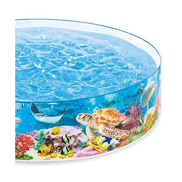 プール ビニールプール ファミリープール オーバルプール 家庭用プール 58472EP Intex Deep Sea Blue 8 Feet x 18 Inch SnapSet Instant Round Plastic above Gro...