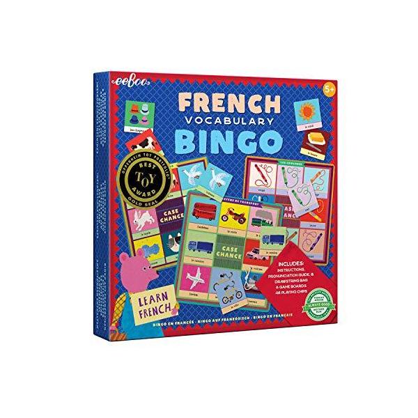 ボードゲーム 英語 アメリカ 海外ゲーム BOFR2 eeBoo: French Bingo Vocabulary Game, Includes- Pronunciation Guide &amp; Drawsting Bag, 6 Gam...