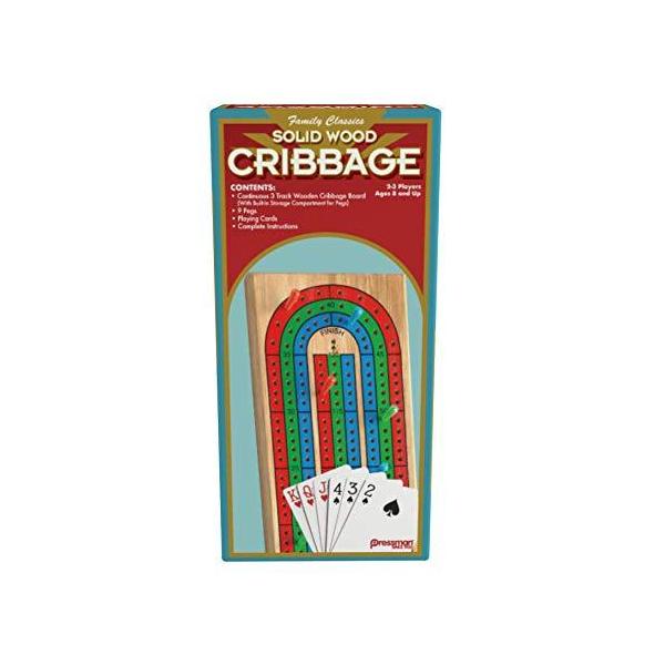 ボードゲーム 英語 アメリカ 海外ゲーム 1810 Family Classics Cribbage - Solid Wood Continuous 3 Track Board with Built-In Storage Compartme...