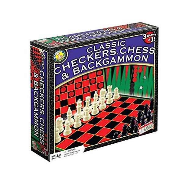 ボードゲーム 英語 アメリカ 海外ゲーム 6020 Classic Checkers, Chess and Backgammon Set - For Ages 7 Years and Up海外限定品を迅速輸入！5〜15営業日にて発送します。...