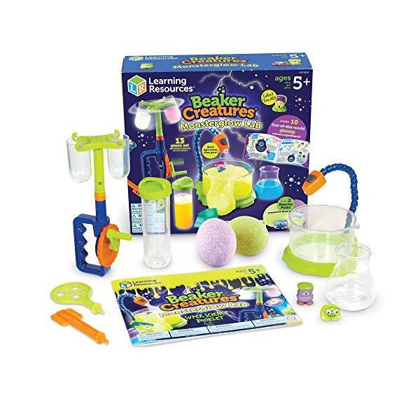知育玩具 パズル ブロック ラーニングリソース LER3838 Learning Resources Beaker Creatures Monsterglow Lab - 13 Pieces, Ages 5+ Kids Educationa...