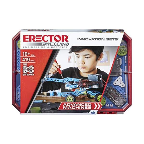 メカノ 知育玩具 パズル ブロック 20114923 Meccano Erector, Advanced Machines Innovation Set, S.T.E.A.M. Building Kit with Real Motor海外限...