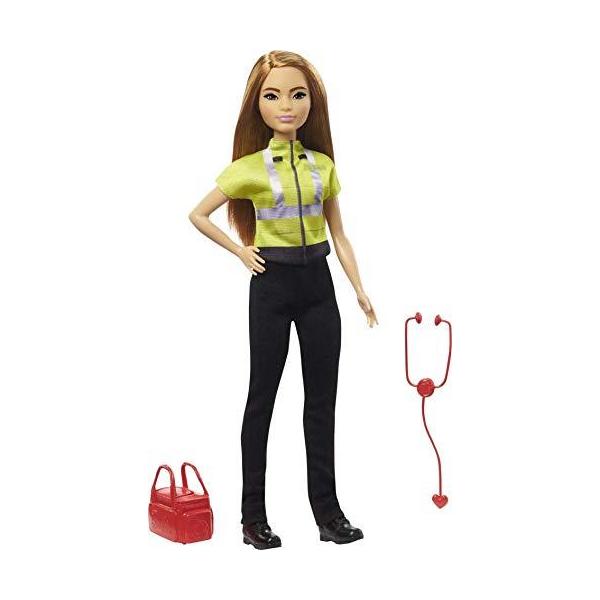 バービー バービー人形 GYT28 Barbie Paramedic Petite Fashion Doll, with Brunette Hair, Stethoscope, Medical Bag &amp; Accessories海外...