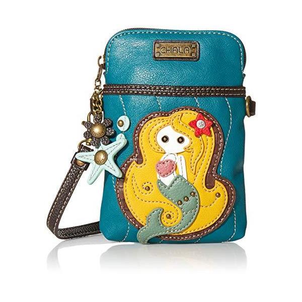 chala バッグ パッチ カバン かわいい チャラ ブランド ショルダーバッグ ボディバッグ 綺麗 レディース ウィメンズ  Chala Cellphone Crossbody Handbag Mermaid/Blue, 5" x 7.5...